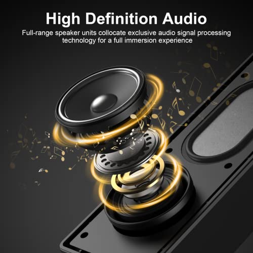 Computer Speakers with Deep Bass, HiFi Stereo Speakers, USB Powered, Computer Sound Bar with Bluetooth and AUX-in, for Desktop, Phones, PC, Tablets, Laptops