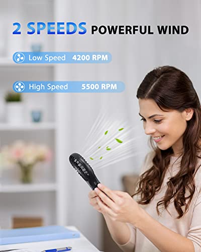 TriPole Mini Handheld Fan Bundle 2600mAh and 5000mAh Battery Operated USB Personal Fan Speed Adjustable Portable Fan