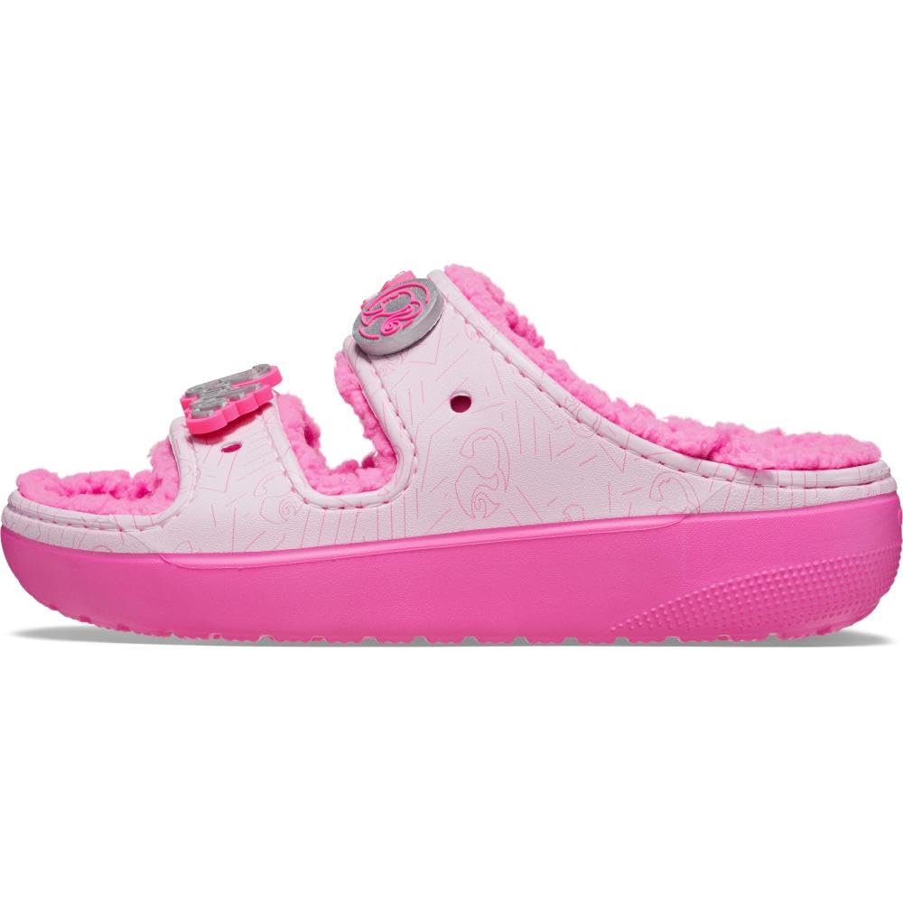 Crocs Unisex Classic Barbie Cozzzy Platform Sandals | Fuzzy Slippers Slide, Electric Pink, Numeric_4 US Men
