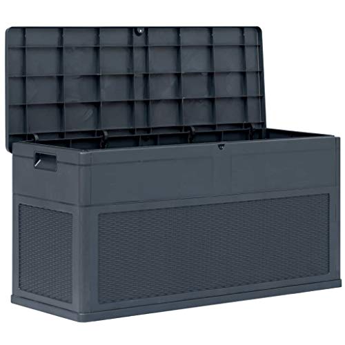 Festnight Garden Storage Box Lockable Garden Container Cabinet Toolbox for Patio Outdoor Furniture 84.5 gal Anthracite