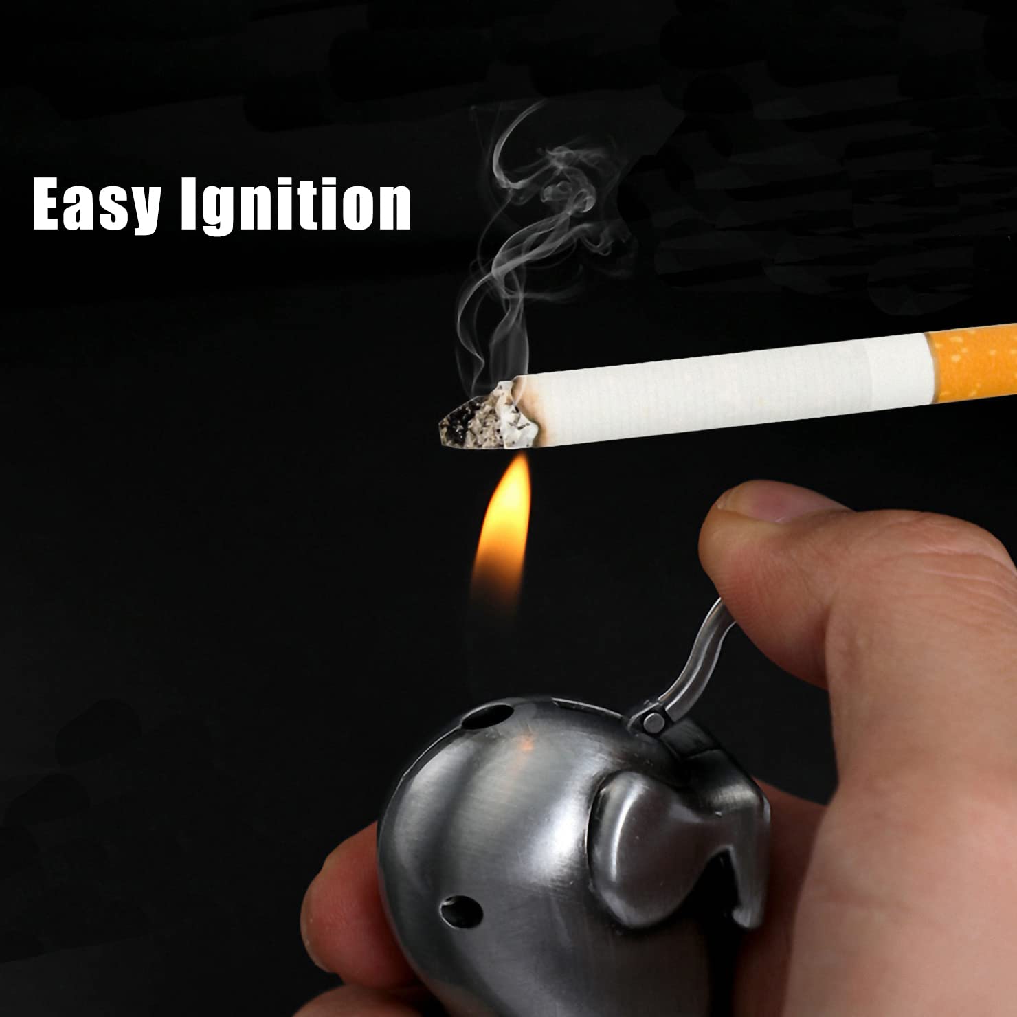 Creative Mini Mouse Butane Torch Lighter, Waterproof Windproof Lighter, Refillable Lighters for Fireplace Candle Camping BBQ (Without Gas) - (Silver)