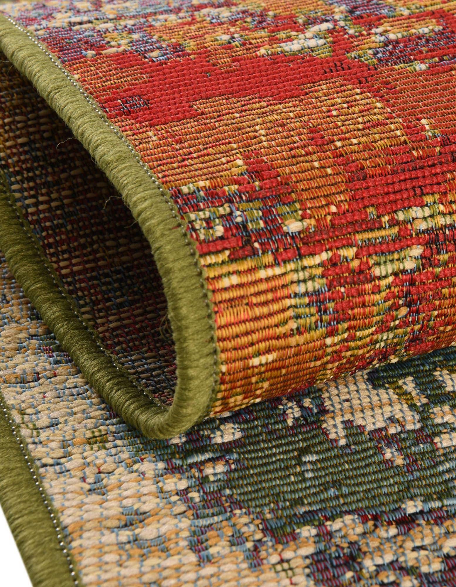 Unique Loom Outdoor Modern Collection Area Rug - Crumpled (3' 3" Round, Multi/ Gold)