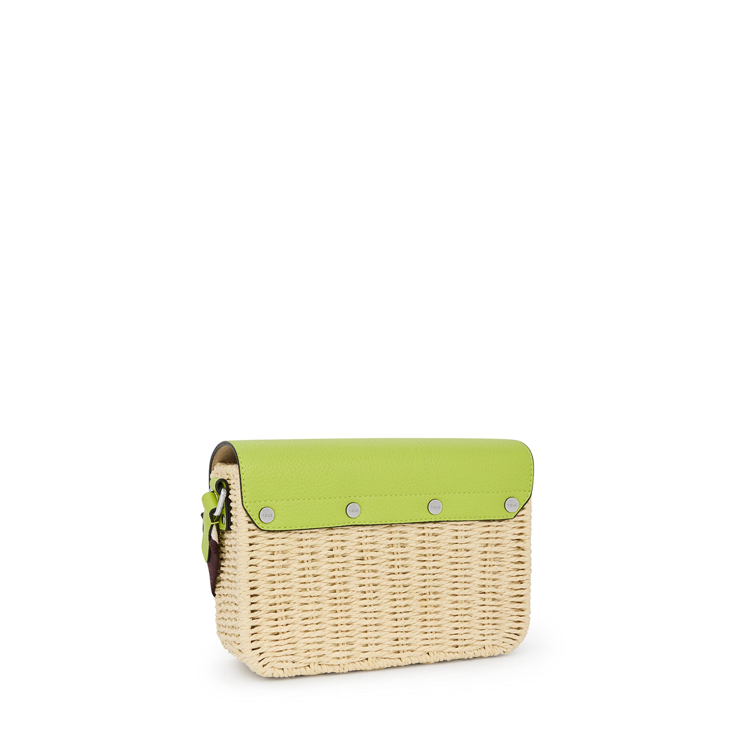 TOUS Legacy Summer crossbody bag lime green raffia