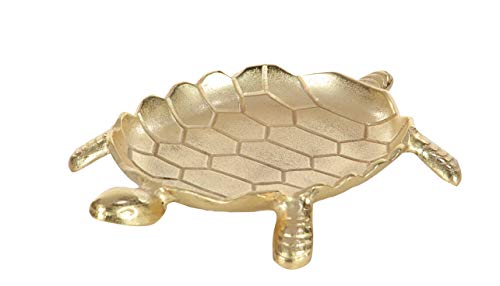 Deco 79 68987 Aluminum Turtle Dishes (Set of 2), Gold