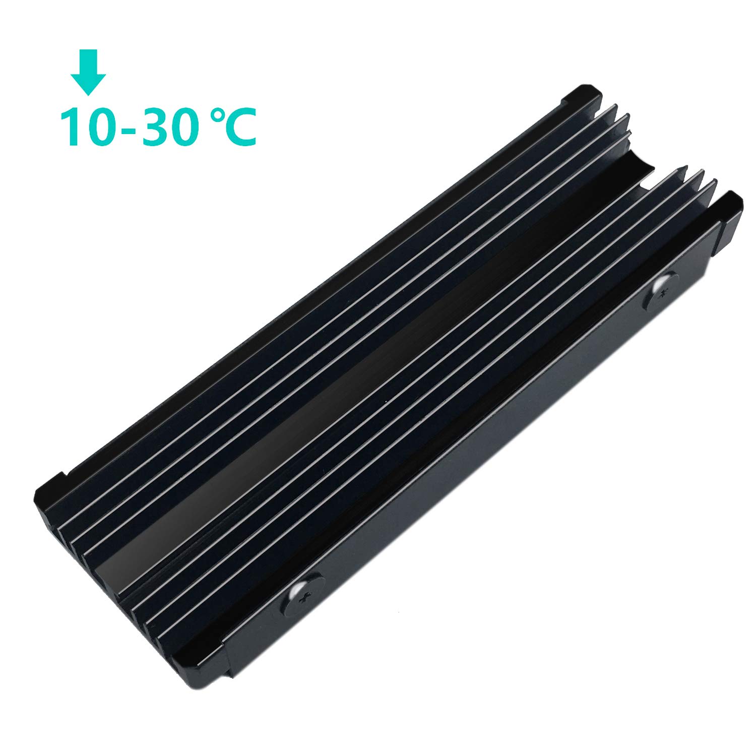 M.2 NVMe heatsink, 2280 SSD Heat Sink Support Single Double Sided with Thermal Silicone Pads for PC / PS5 M.2 PCIE NVMe SSD or M.2 SATA SSD-(2PCS)