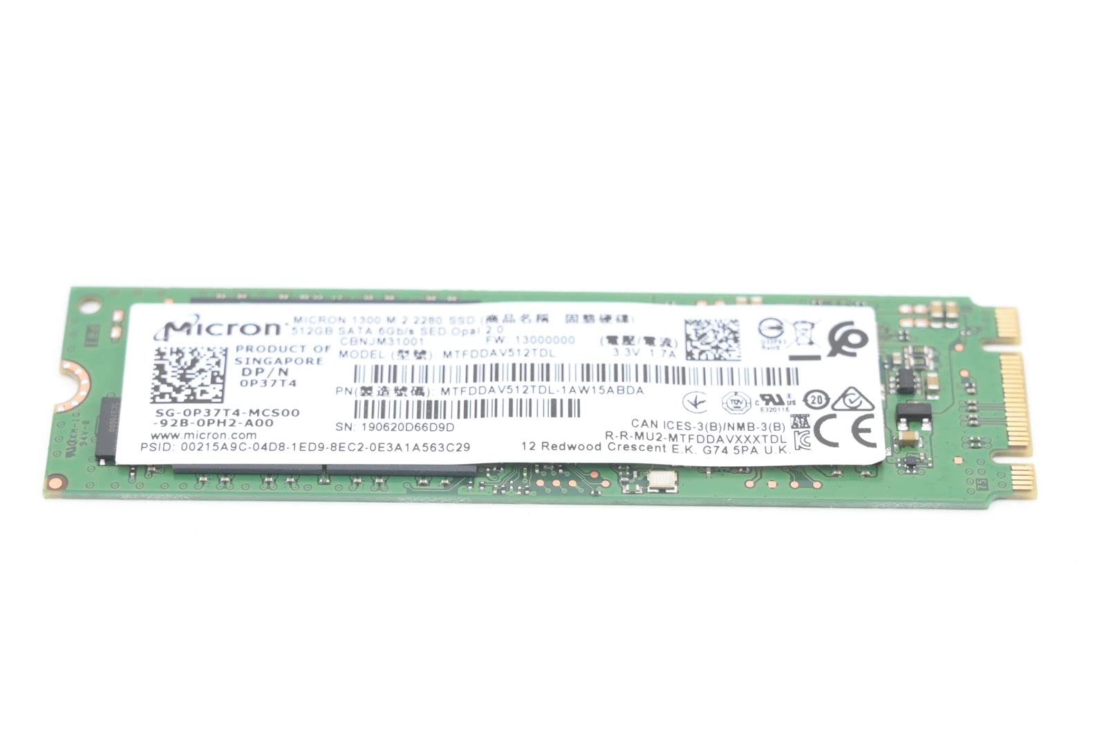 Ebid-Dealz Replacement for 512GB SATA M.2 Solid State Drive Micron 1300 MTFDDAV512TDL-1AW1ZABYY P37T4