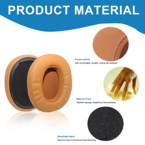 HESH 3 Protein Leather Replacement Earpads Ear Cushions Headset Repair Parts for Skullcandy Crusher Wireless/ANC/Evo/360 &Hesh 3/ANC/Evo&Venue ANC(Brown)