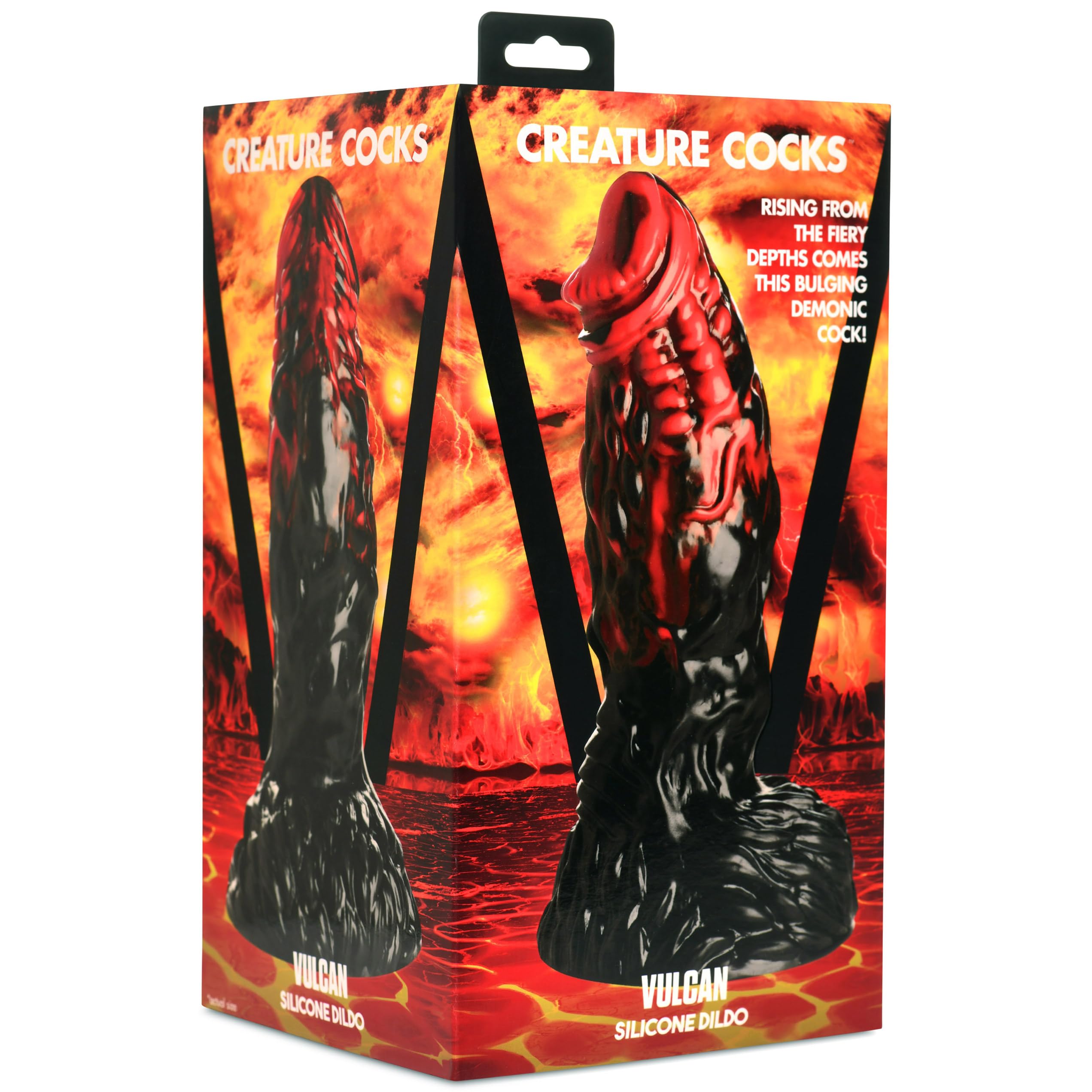CREATURE COCKS Vulcan Silicone Dildo for Men, Women & Couples. Firm and Flexible, Strong Suction Base, Fantasy Dildo, Unique Texture. Premium Phthalate-Free & Body-Safe Silicone. 1 Piece, Red