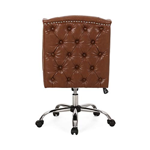 Christopher Knight Home Tammy Contemporary Wingback Tufted Swivel Office Chair, Midnight Black