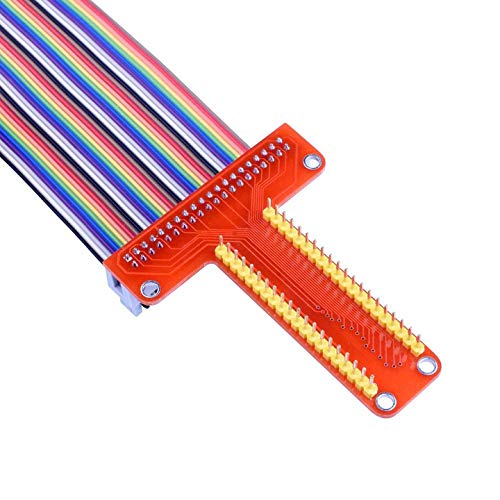 DAOKI GPIO Breakout Kit Expansion Board for Raspberry Pi 3 4 3B+ 3B 2B B+ A+ Zero w Kit, 830 Tie Points Solderless Breadboard + GPIO T/U Type Expansion Board + Jumper Wires + Rainbow Ribbon Cable