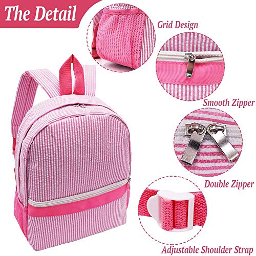 GFU Toddler Backpack, Seersucker Gingham Kids Backpack for Boys and Girls, Preschool Kids Backpack, Lightweight Schoolbag for Child, Small…