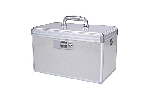 Hewei Durable Empty Medicine Box Storage Box Lock Box for Storage Collection Portable Lockable with Removable Sticker Tray Shoulder Strap (X-Large )