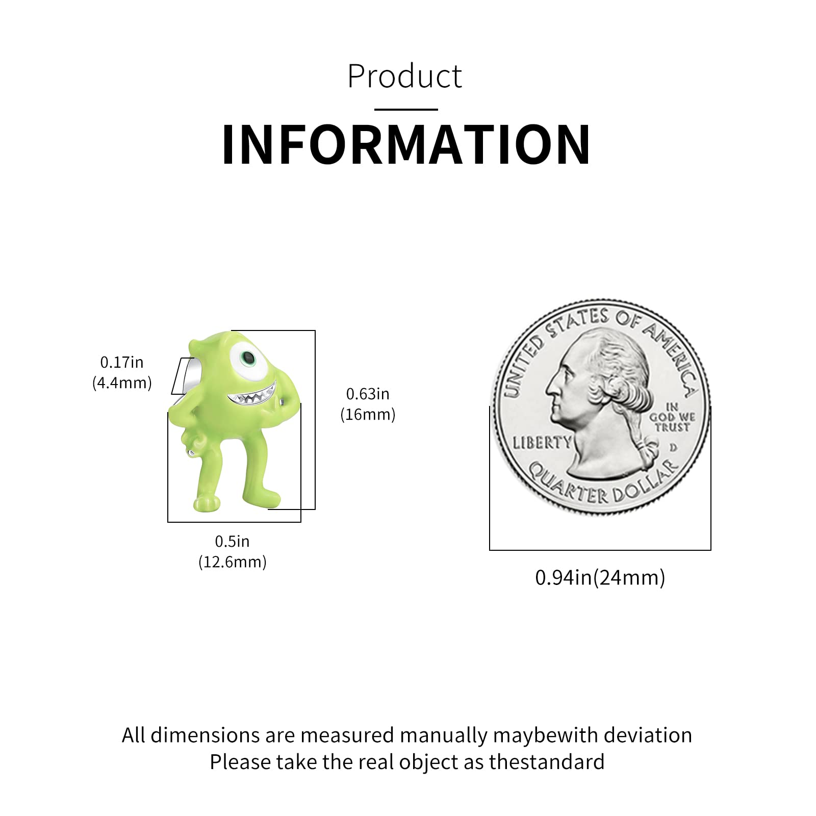Charms For Bracelets S925 - Compatible With Pandora (Mike Wazowski Charm)