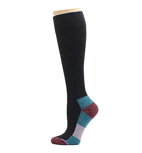 Dr. Motion Women Outdoor Hiking Walking Compression Knee High Socks With Enhanced Cushion Wicking Heat Retaining Yarn 3 Pairs