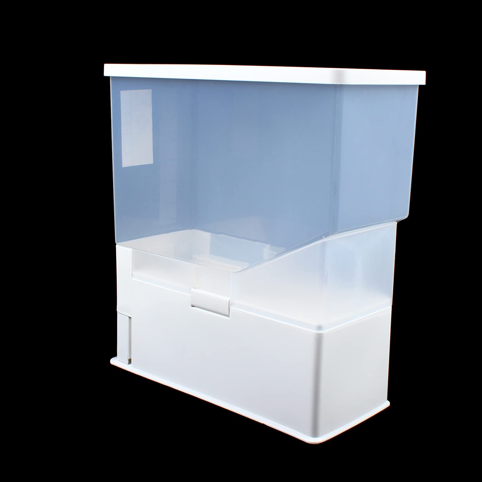 Fetcoi Rice Dispenser Container, 33 Lbs Cereal Storage Container Bin with Lid, Measurable Dispenser Sealed Storage Box Dry Food Dispensers for Rice Flour Bean Grain, White