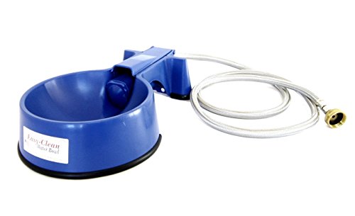 The Easy-Clean Auto-Fill Water Bowl with (5-Foot) Long Stainless Steel Hose, 32 ounces,Blue
