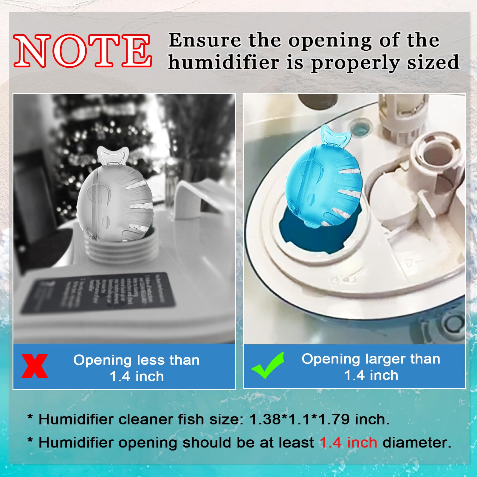 Humidifier Cleaner, Humidifier Cleaning Fish for Humidifiers & Fish Tanks, Purifies Water, Prevents Hard Water Build Up, Eliminates White Dust Odours, 10PCS, Blue, PB-23