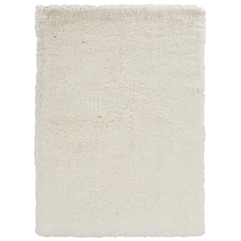 Linon Luxe Plush Shag Hand Tufted Polyester 5'x7' Rug in White