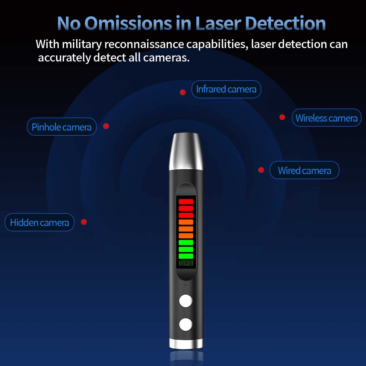 NOYAFA Hidden Camera Detectors,RF Signal Scanner 12 Levels Sensitivity 4 Professional Modes, Anti Spy Detector Bug Detector GPS Tracker Spy Camera Detector for Hotels Office Travel