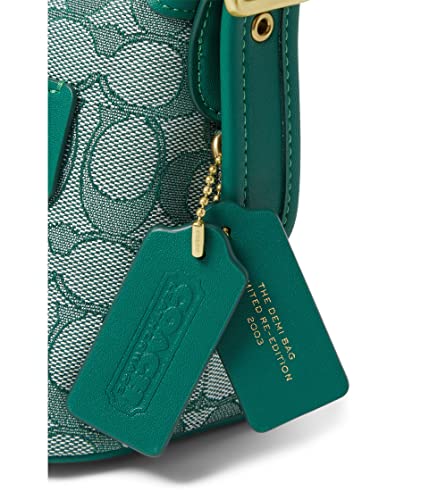 Coach Signature Jacquard Demi Bag Green Green One Size