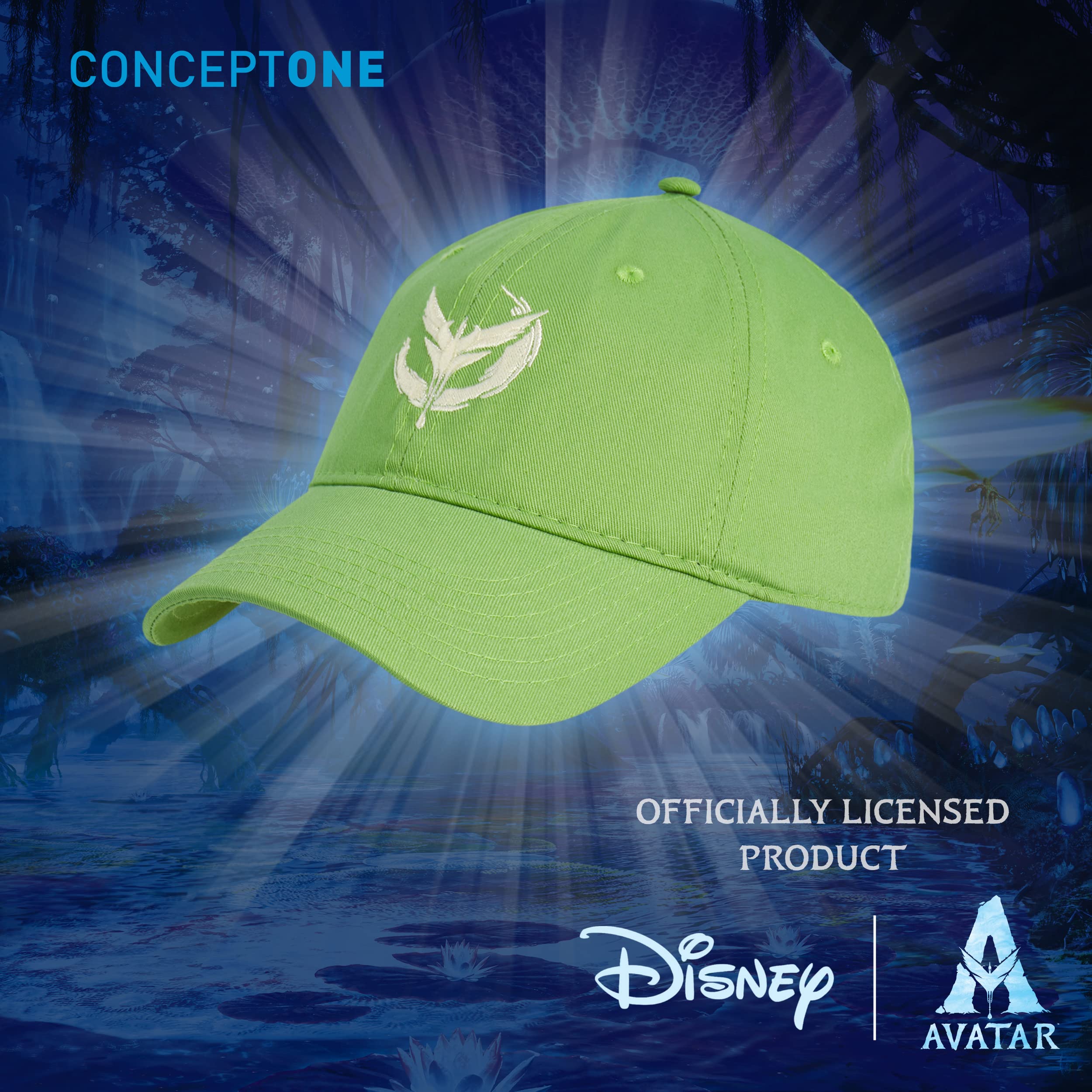 Concept One Disney Avatar: The Way of Water Dad Hat, Cotton Adjustable Baseball Cap with Curved Brim, Black, One Size