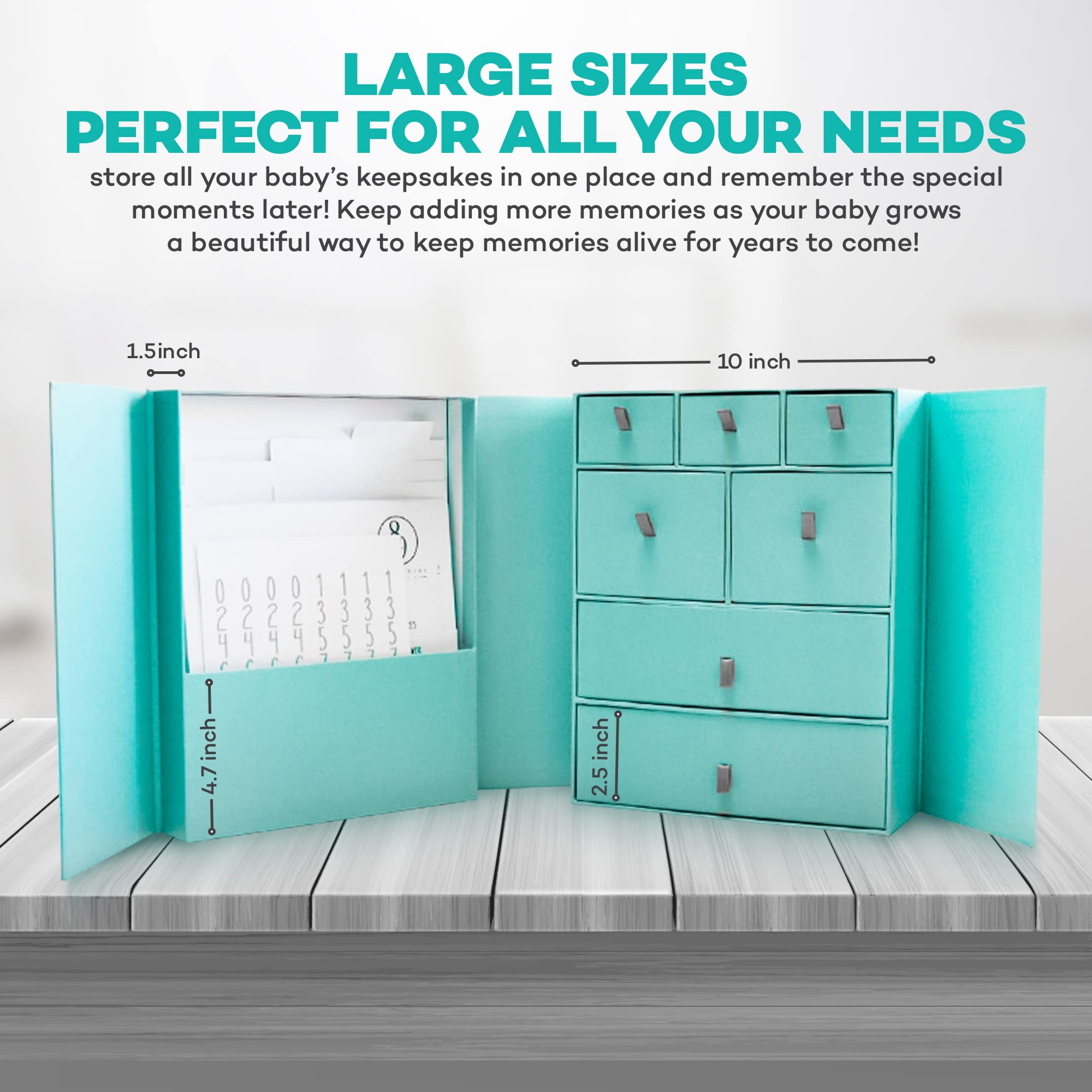 EightyNine Design Baby Keepsake Box, Baby Girl Memory Box for Keepsakes, Including Paper Files and Stickers, Perfect Baby Gift