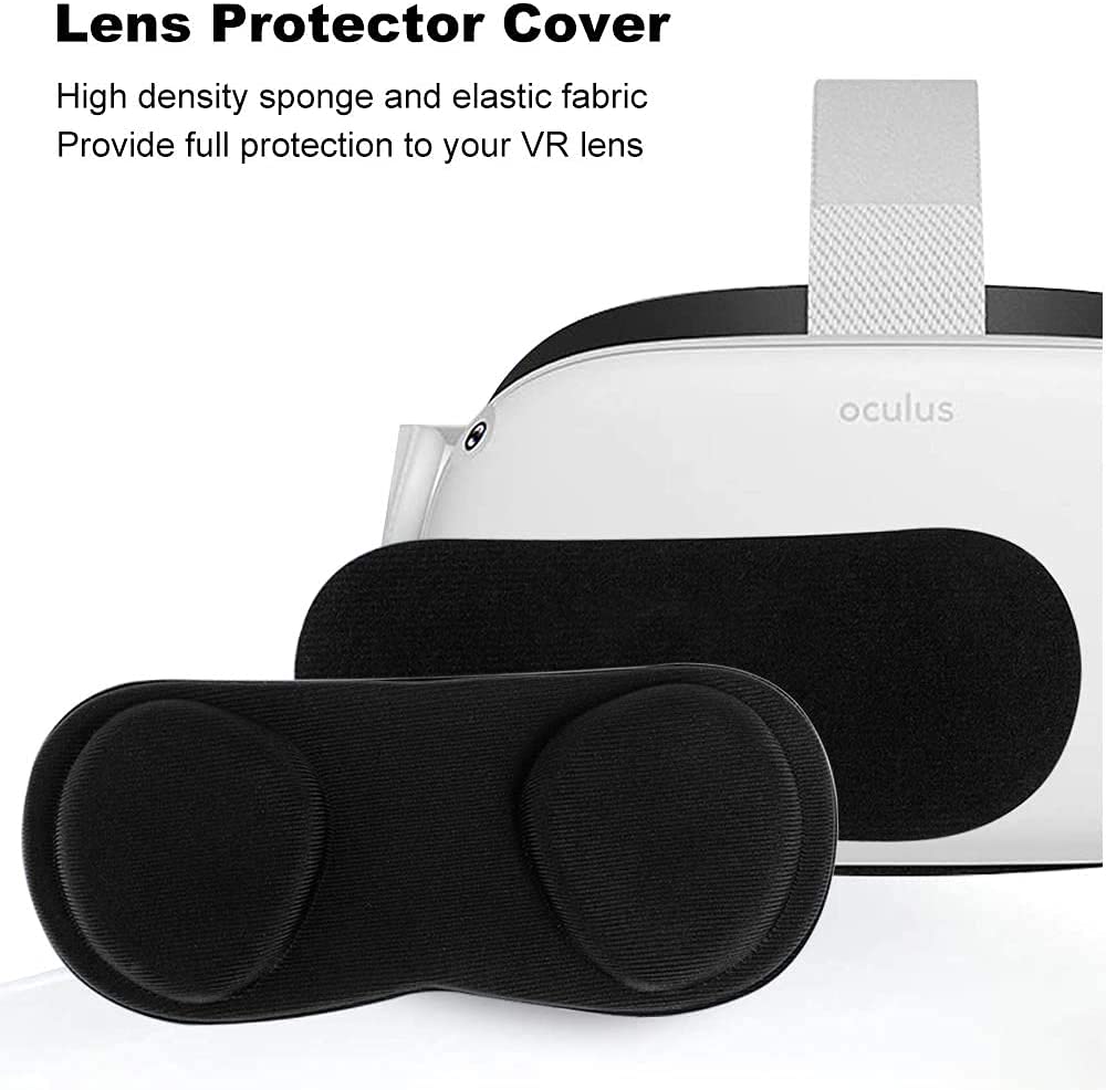 CONNYAM Washable VR Silicone Mask Pad Face Cover for Meta / Oculus Quest 2 with Lens Protective Cover and Microfiber Cleaning Cloths
