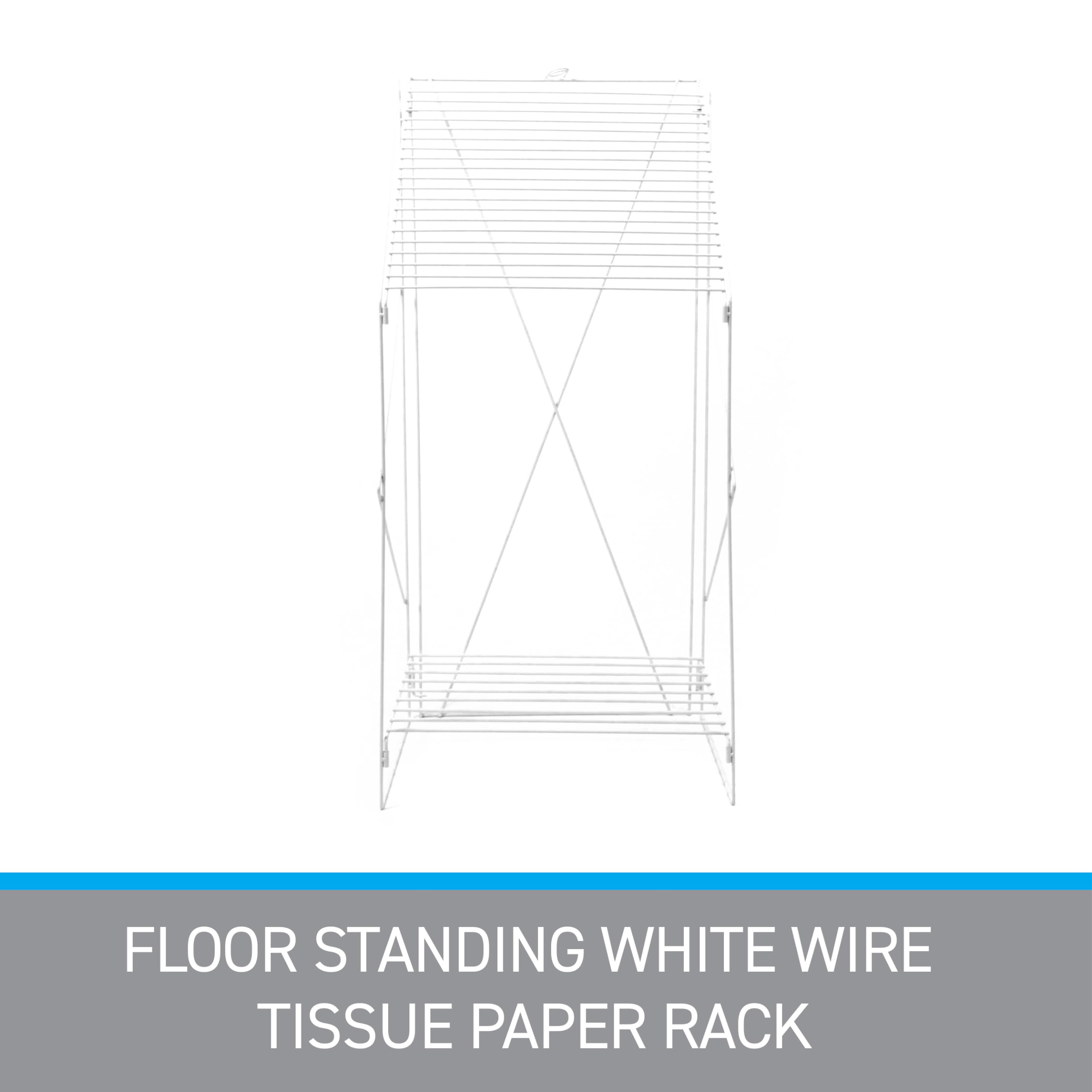 SSWBasics Tissue Paper Rack - White Wire - Floor Standing (23" W x 15½"D x 49" H)