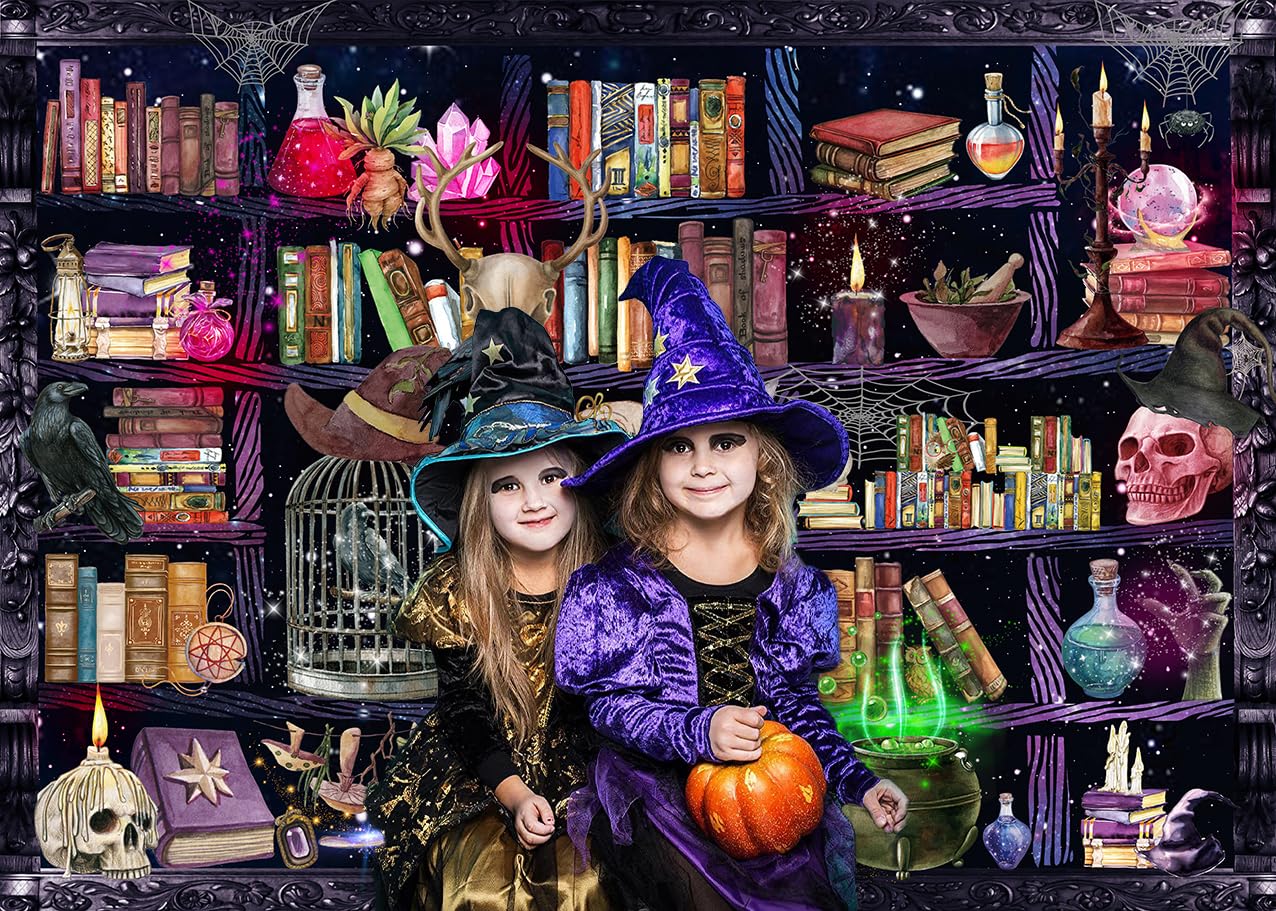 Halloween Chemistry Laboratory Backdrop 7x5FT Mad Scientist Laboratory Banner Skull Poison Apothecary Magical Bookshelf Background for Kids Halloween Party Decorations Supplies Photo Props