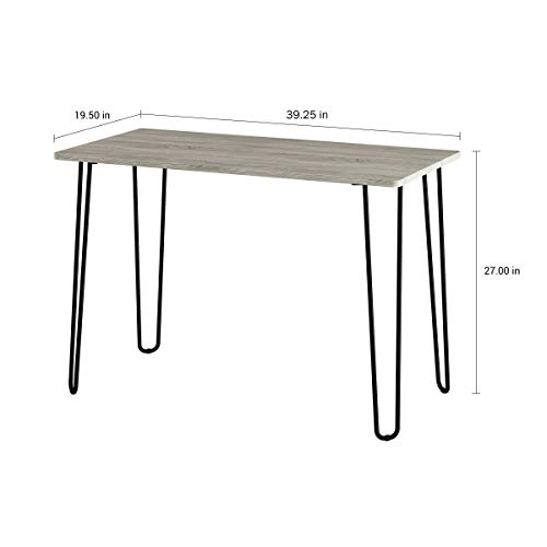 Lavish Home Computer Home Office-Small Desk With Hairpin Legs for Modern, Industrial-Style Decor, (L) 39.25β x (W) 19.5β x (H) 27β, Gray
