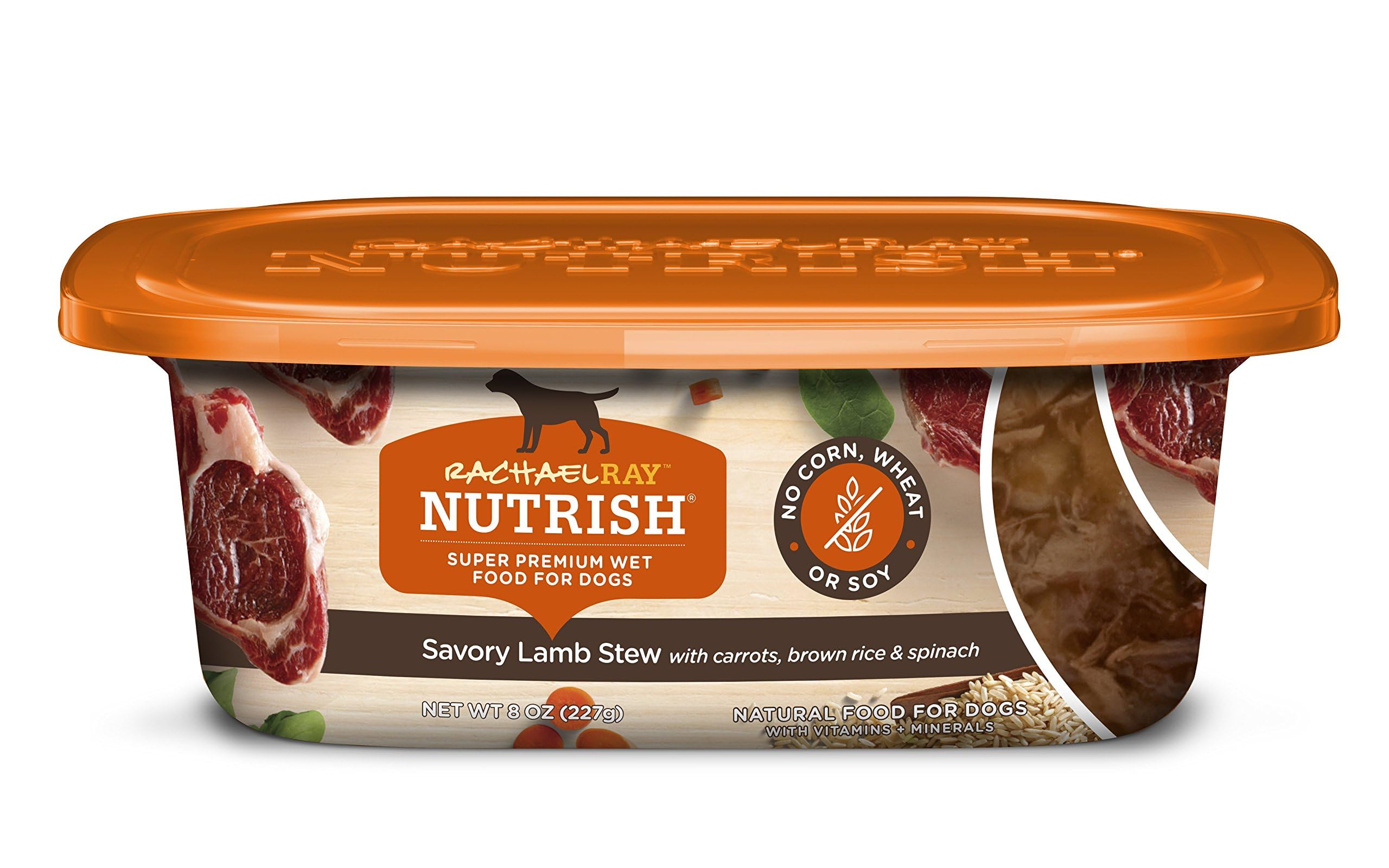 Rachael Ray Nutrish Premium Natural Wet Dog Food, Savory Lamb Stew Recipe, 8 Ounce Tub