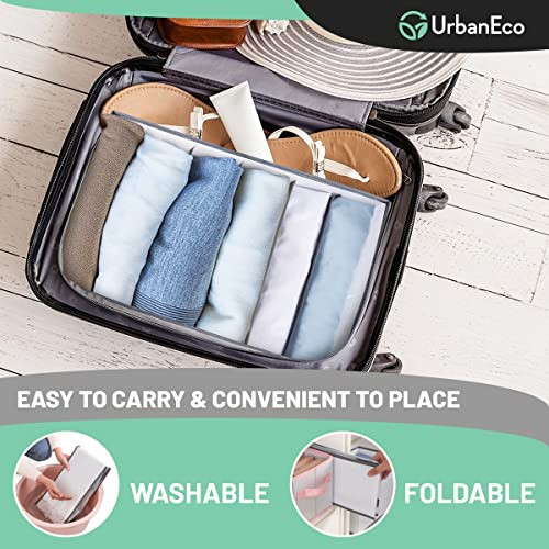 UrbanEco (2pcs Wardrobe clothes organizers for drawers with 2 Handles - 6 Grids Pants organizer for large Jeans, leggings, tshirts, Yoga pants, Sweater-White