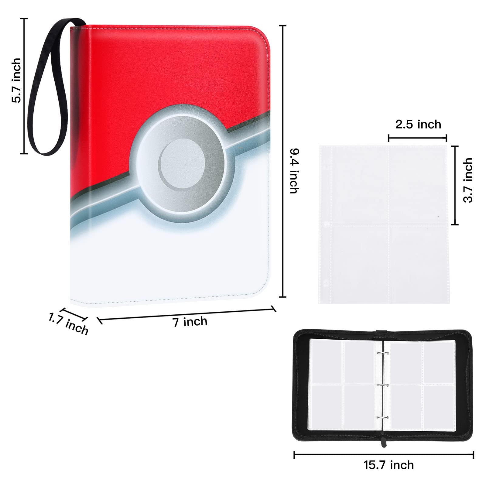Trading Card Binder, Fits 400 Cards with 50 Removable Sleeves, Card Collector Album Holder (Classic for 400 Cards)