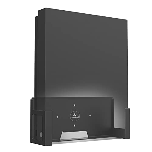 Monzlteck Wall Mount for Xbox One X (Not Fit for One Original),All Metal Vertical Hanging On Wall with Power Botton Left/Right,Wall Shelf Bracket for X1X