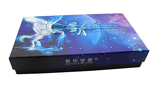 XIAOYU Luminous Glass Dip Pen Ink Set - Crystal Glass Dip Pen with 12 Colorful Inks for Art, Writing, Signatures, Calligraphy - Ice Blue