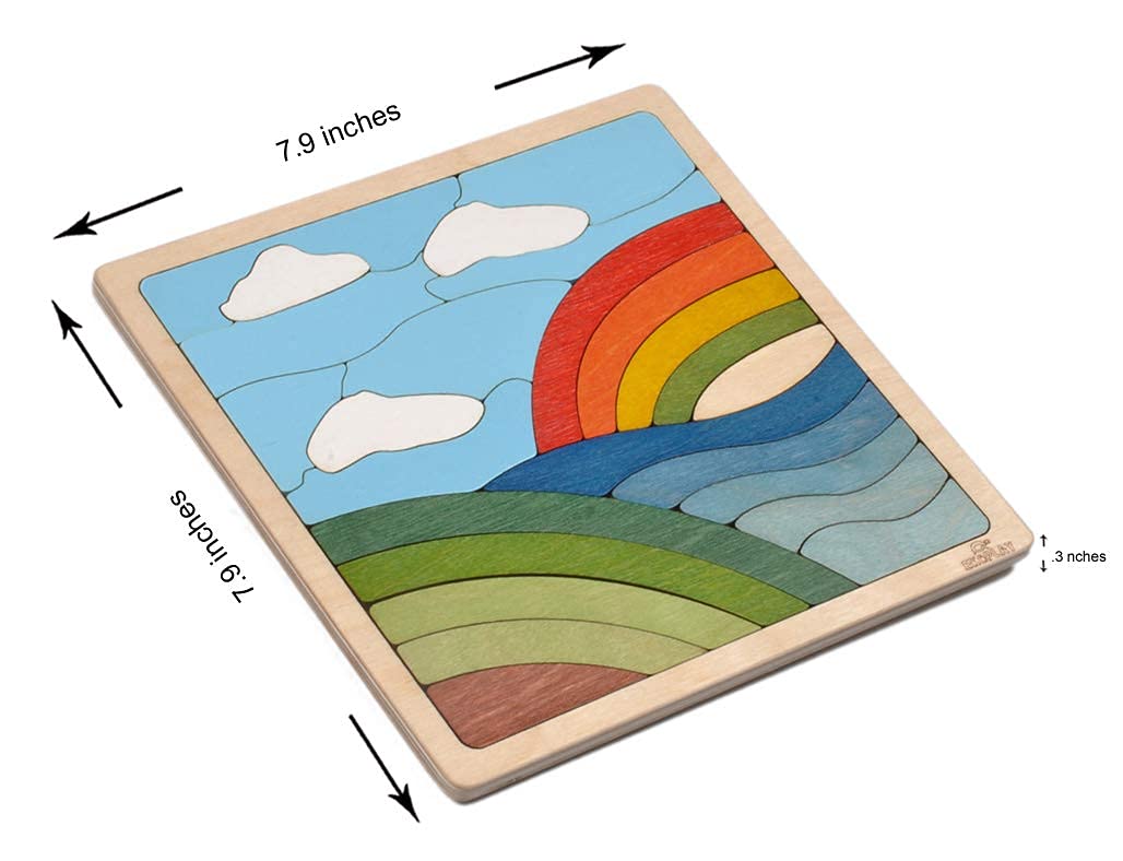 Rainbow Puzzle for Kids | 25 Pieces Wooden Jigsaw Puzzle | Learning Toy and Gift for Boys Girls Ages 3 Years and Above