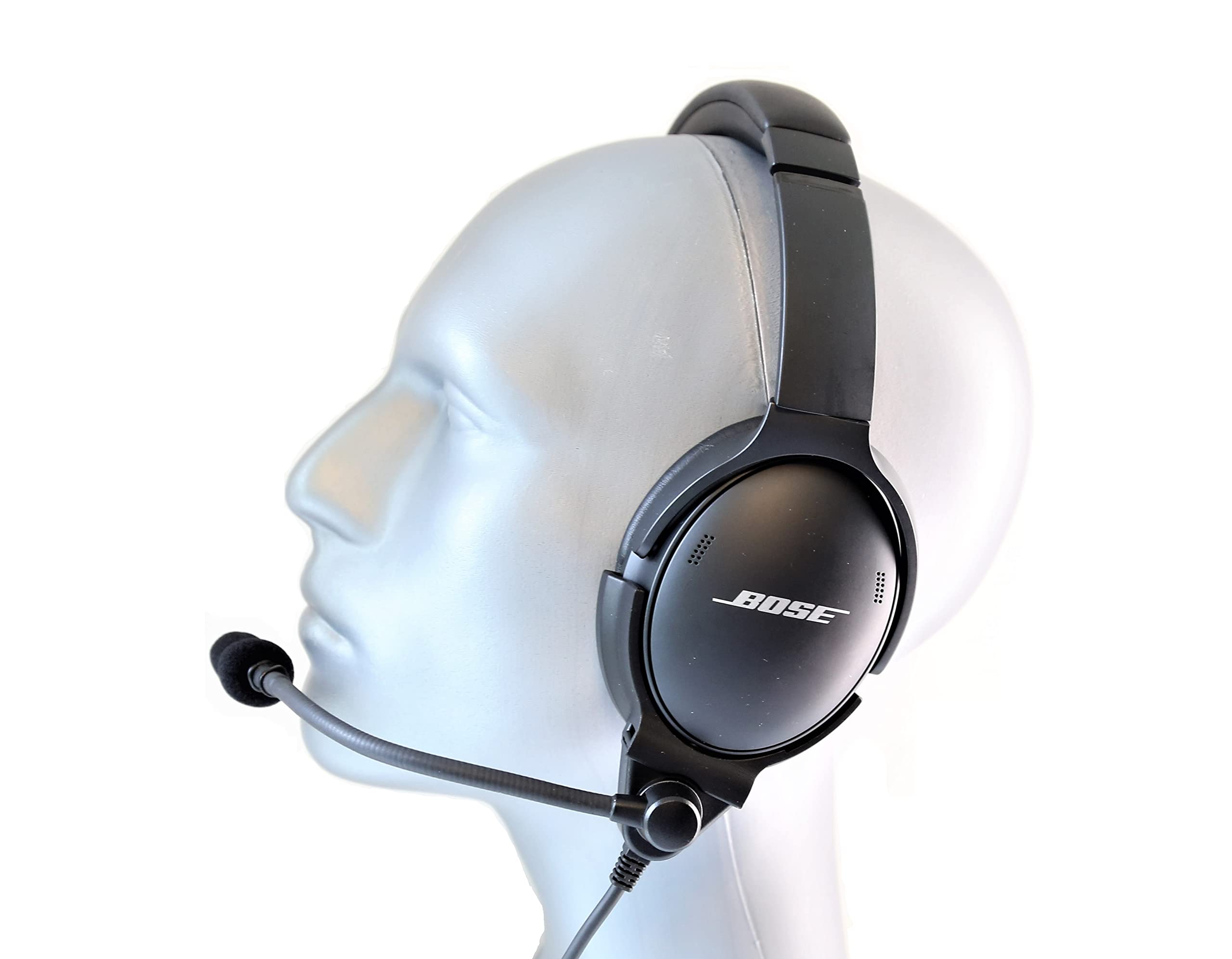 Crystal Mic Pro Lightning with TSOd Intricon Microphone. Compatible with BoseQC45 Noise Cancelling Headphones. Transforms Your Headphone into ANR Aviation Headset.