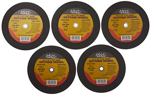 Hot Max 26247-5 10" x 1/8" x 5/8" Chop Saw Cut Off Wheel (5 Pack), Steel