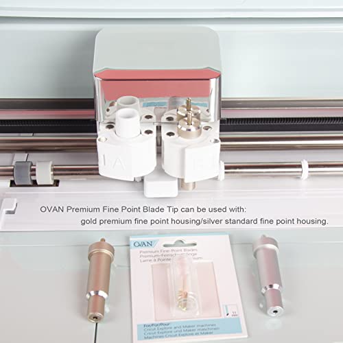 Premium Fine Point Blade Replacement for Cricut Maker 3/Maker/Cricut Explore 3/Air 2/Air/One, OVAN 2 pcs Fine Point Blades Use with Gold/Silver Fine Point Housing for Cutting Thin to Medium Materials
