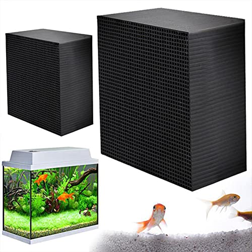 Mekek Activated Carbon Aquarium Filter, Fish Tank Cleaner Cube Honeycomb Structure Charcoal Deodorant Water Purifier, Aquarium Water Purifier Cube for Fish Tank, Ponds Small 10x10x5cm