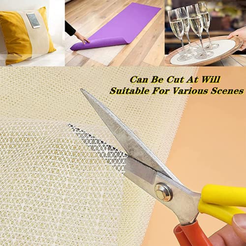 Xrrxy Anti Slip PVC Tablecloth Underlay Adjustable in Size Foam Mat Tea Table Cloth Anti-Skid Rug Pad Gripper Table Mat,White (200 140cm/79 55inch)
