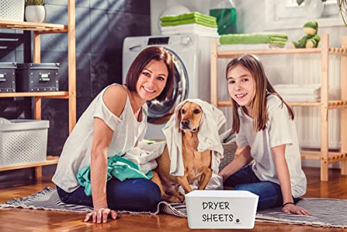 Moorfowl Dryer Sheets Container Box with Lid, Upgarde Design(8.2L x 4.9W x 3.9H inches), Laundry Fabric Sheets Dispenser Farmhouse Dryer Sheets Holder for Laundry Room Decor β Organization & Storage