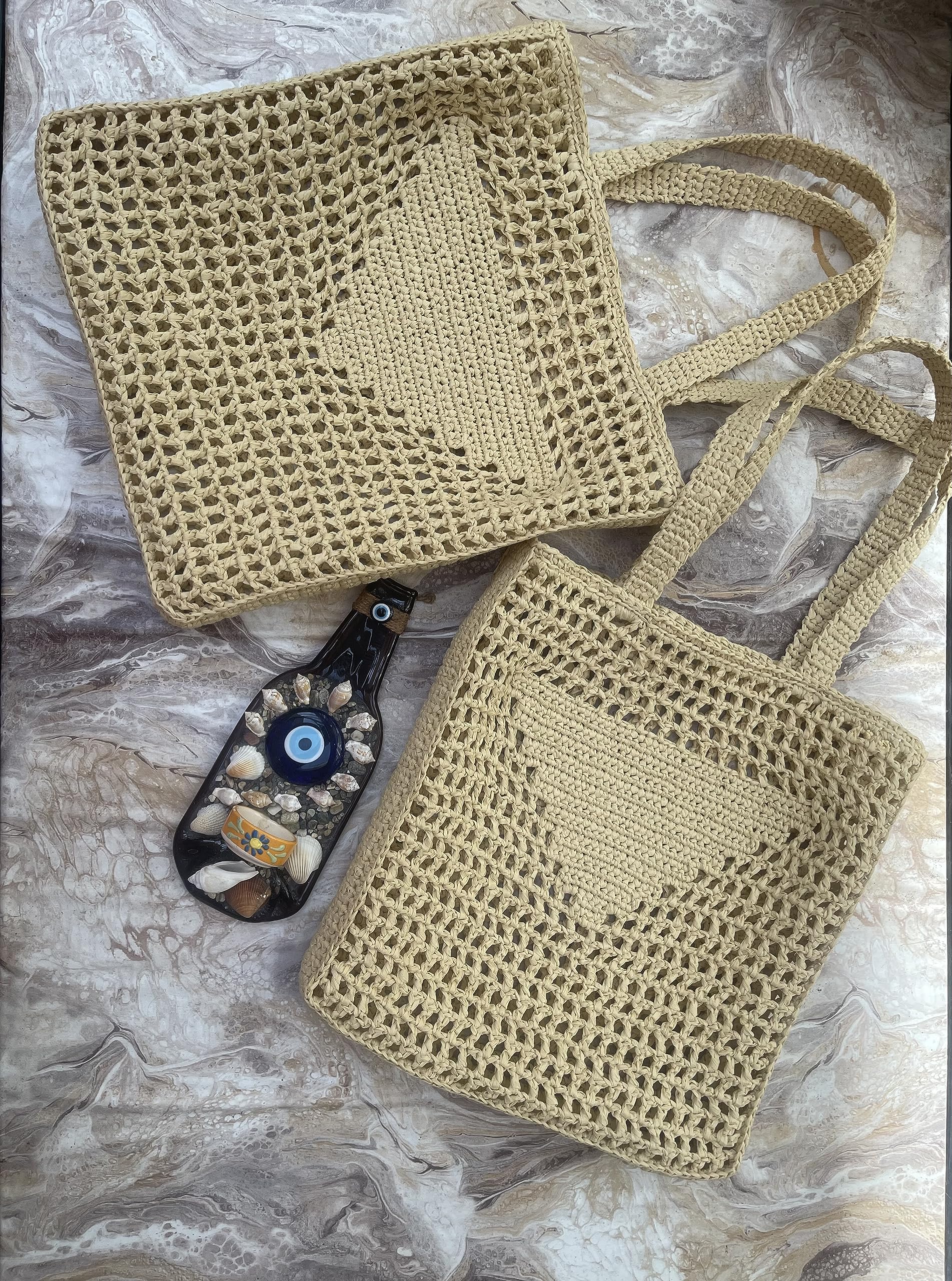 Crochet tote bag, customized bag handmade, crochet shoulder bag, eco friendly bag, crochet beach bag, hand woven bag