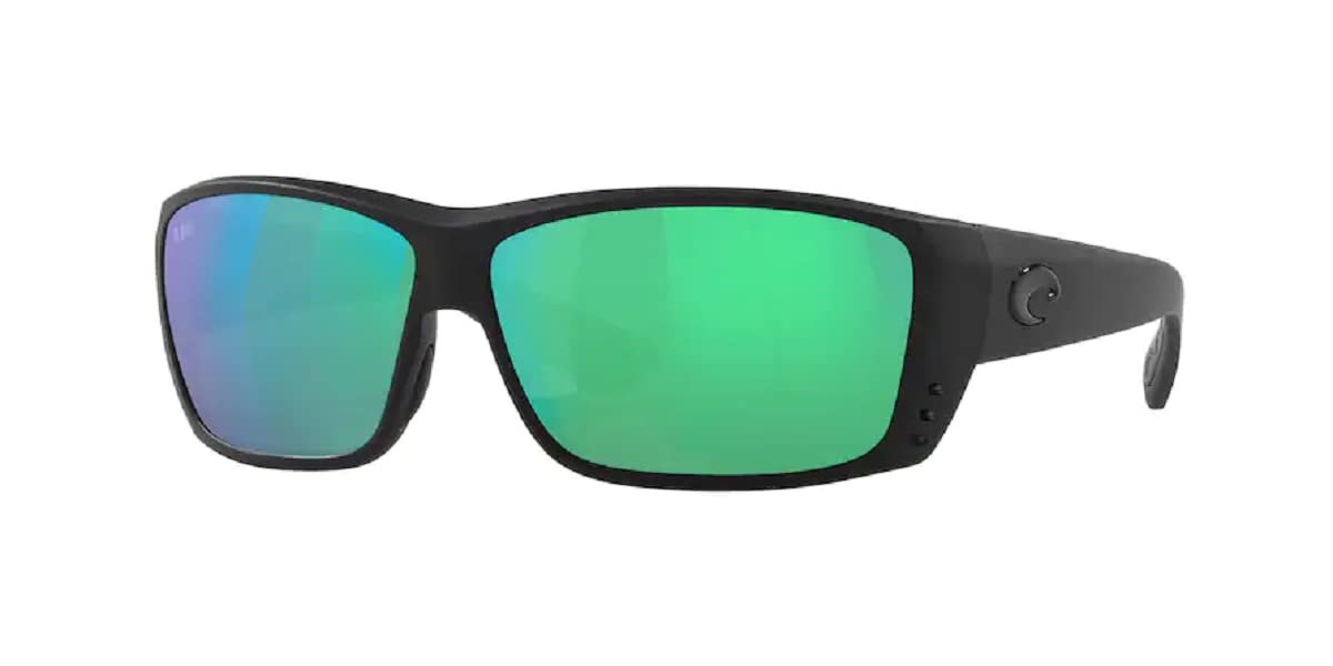 Costa Del Mar Cat Cay 6S9024 902407 61MM 11 Matte Black/Blue Mirror 580P Plastic Polarized Square Sunglasses for Men + BUNDLE with Designer iWear Eyewear Kit