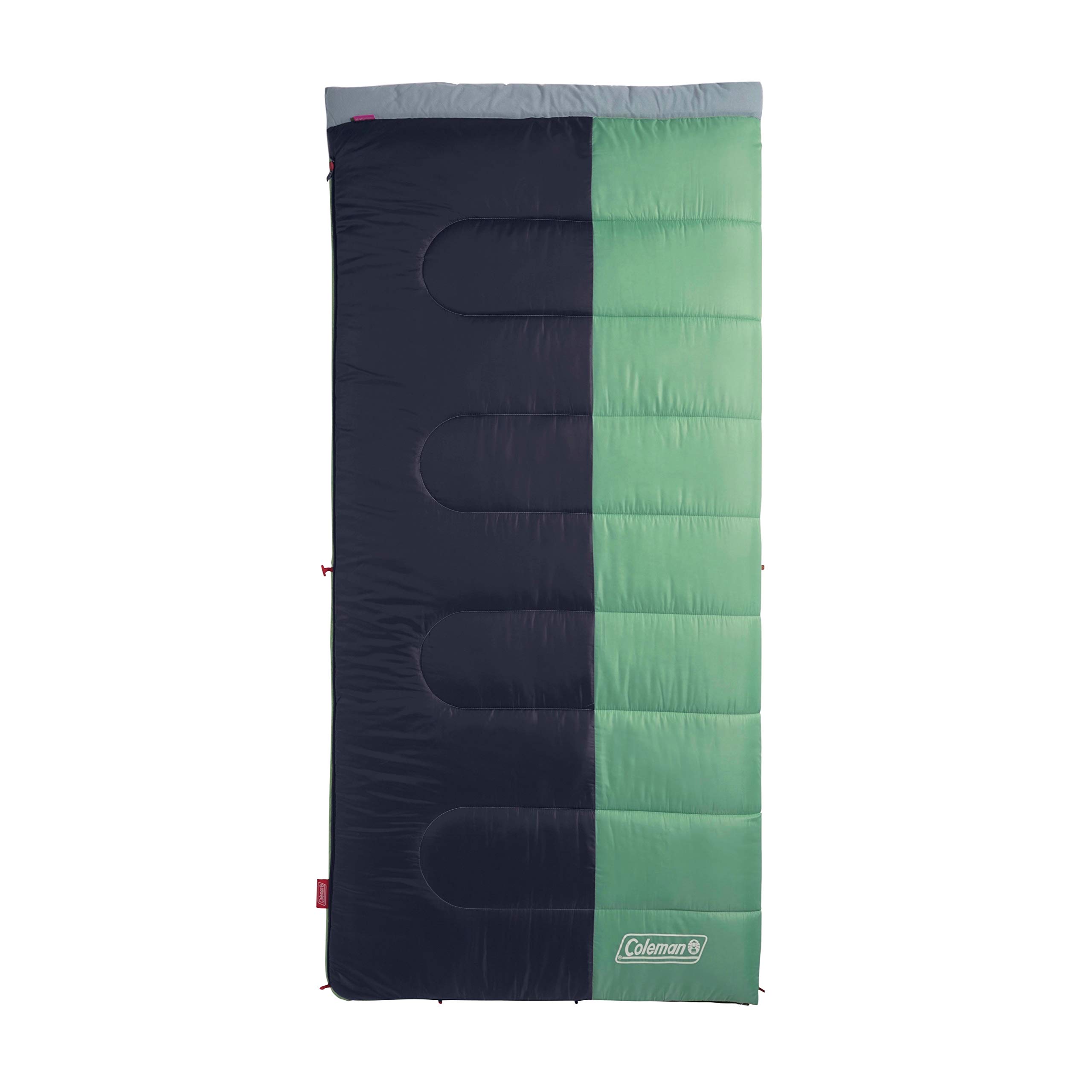 Coleman Biscayne Big & Tall Warm-Weather Sleeping Bag, 40°F Camping Sleeping Bag for Adults, No-Snag 2-Way Zipper for Ventilation with Stuff Sack Included, Fits Adults up to 6ft 4in Tall