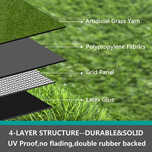 Falflor Artificial Trurf Area Rug 2.1' X 6' Grass Outdoor Rug Synthetic Grass Rug for Deck Realistic Fake Grass Turf Mat Indoor Outdoor Patio Mat Carpet Runner for Garden Balcony