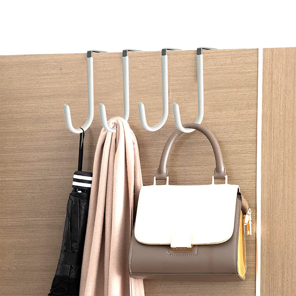ccHuDE 2 Pcs Over The Door Hooks No Drill Potty Hooks Door Hanger Hooks Space Saving Door Towel Hooks Behind Back of Door Hooks for Hanging Clothes Towels