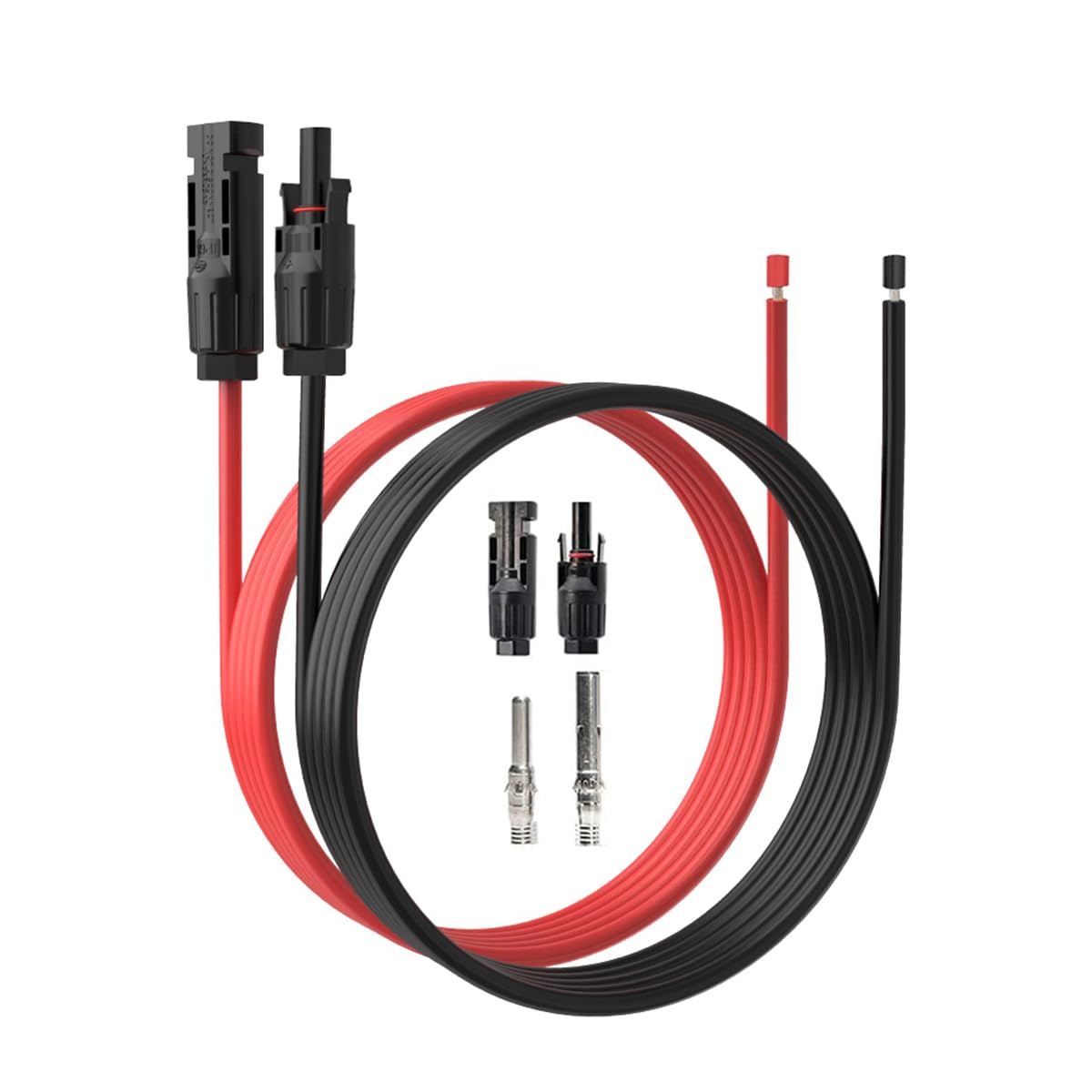ELFCULB Solar Panel Extension Cable-1Pair 10AWG 10FT Solar Extension Cable Black&Red with Male/Female Connectors Solar Panel PV Cable Wire with Extra Pair of Connectors Solar Panel Adaptor Kit