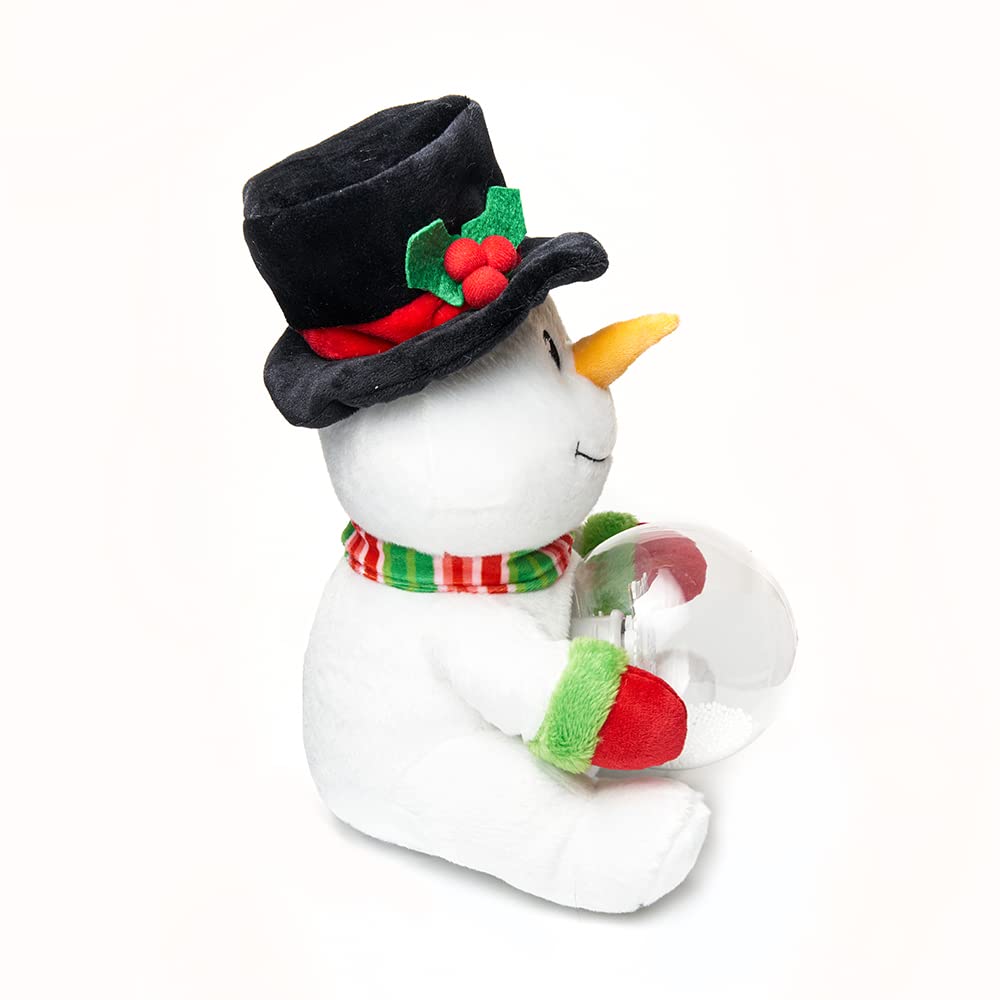 Cuddle Barn - Snowglobe Stormy | Animated Christmas Snowman with LED Light Stuffed Animal Plush Toy, Bops Around to Frosty The Snowman, 12 Inches