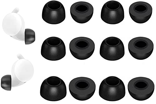 JNSA Replacement Memory Foam Ear Tips Noise Canceling Foam Eartips Ear Plug Ear Tip Gels Compatible with Google Pixel Buds A-Series, [Fit in Case],L/M/S 3 Size 3 Pairs ,Black (FoamPixelA6P)